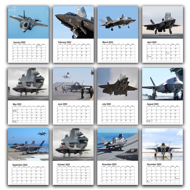 Lockheed F-35 Lightning II Fighter Jet 2022/23 Calendar Personalised ...