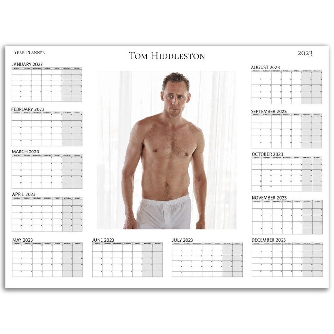Tom Hiddleston Yearly Planner Calendar 2023/24 Personalised Large Sizes ...