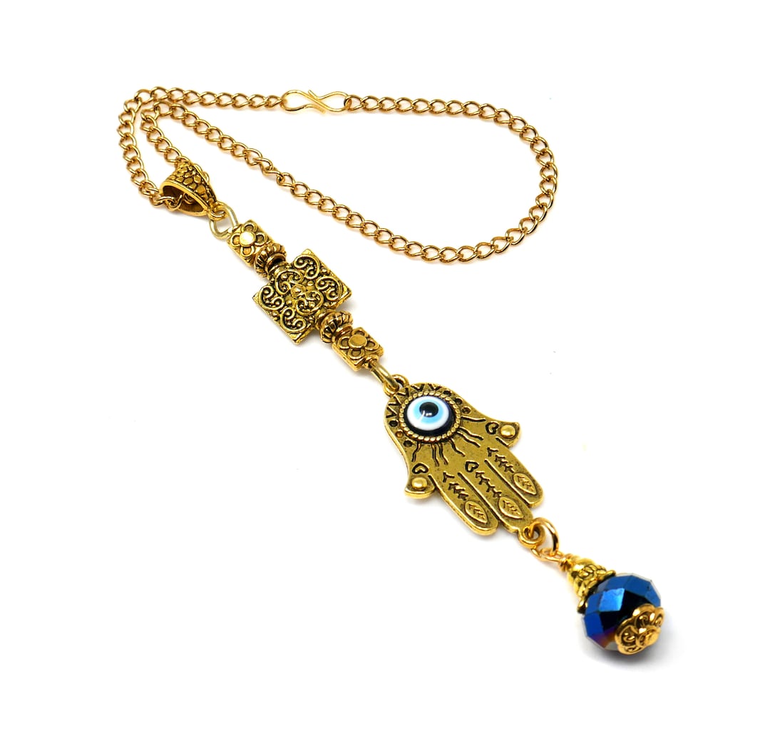 Evil Eye, Evil Eye Protection Hamsa Hand & OM Car Rear View Mirror ...