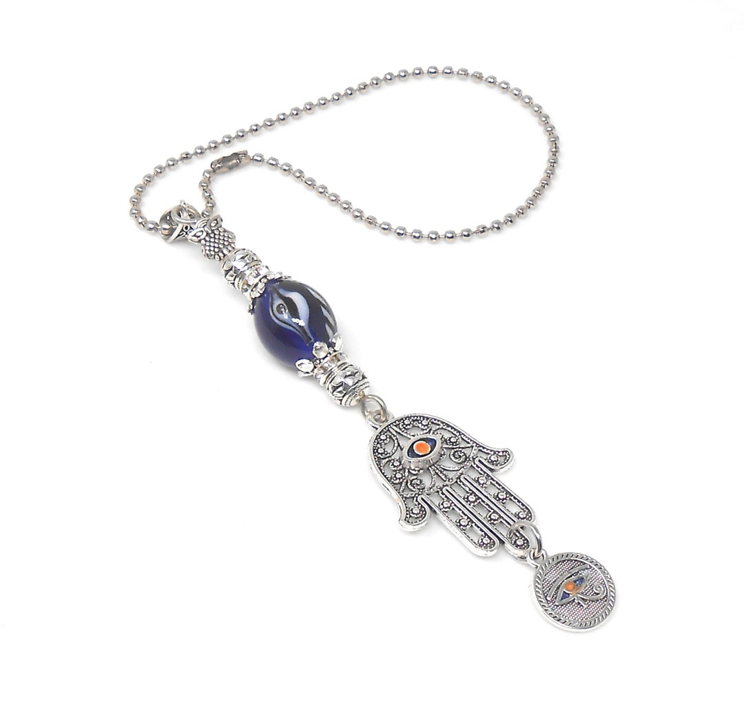 Evil Eye, Hamsa Hand Pendant Evil Eye Protection Car Rear View Mirror ...