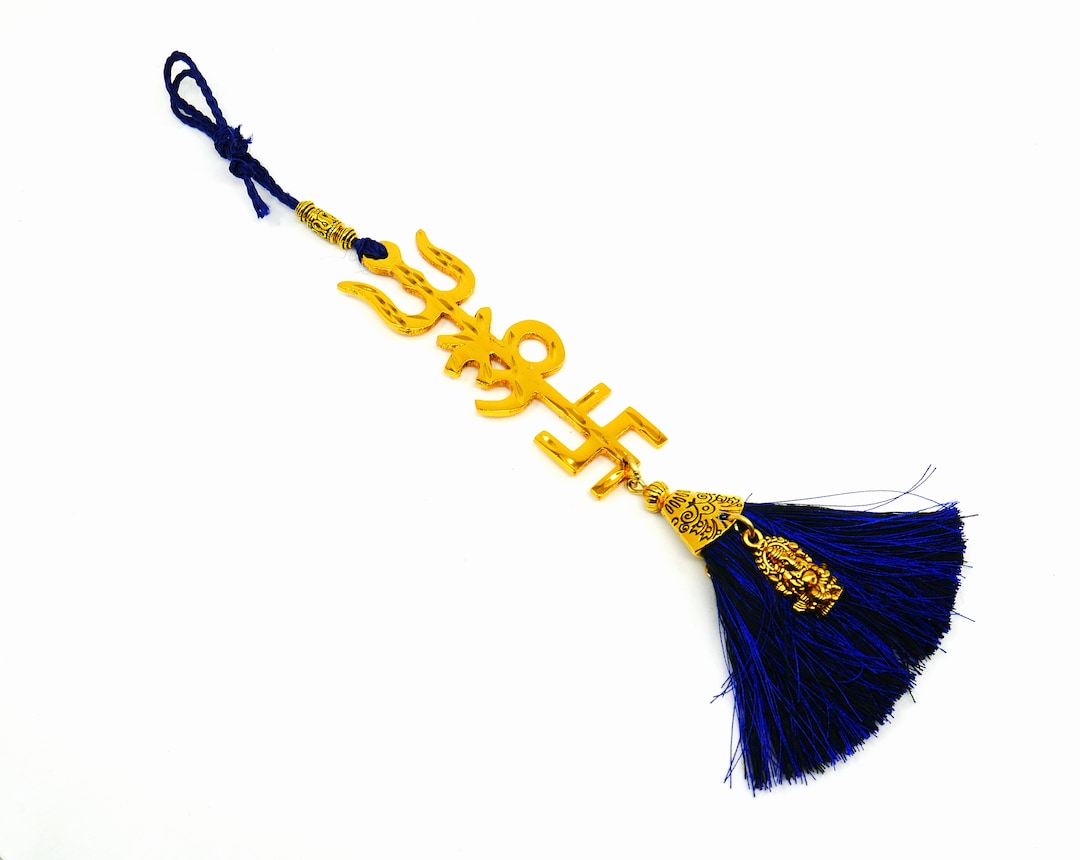 Trishakti Yantra Trishul OM Swastik Ganesha golden - Etsy