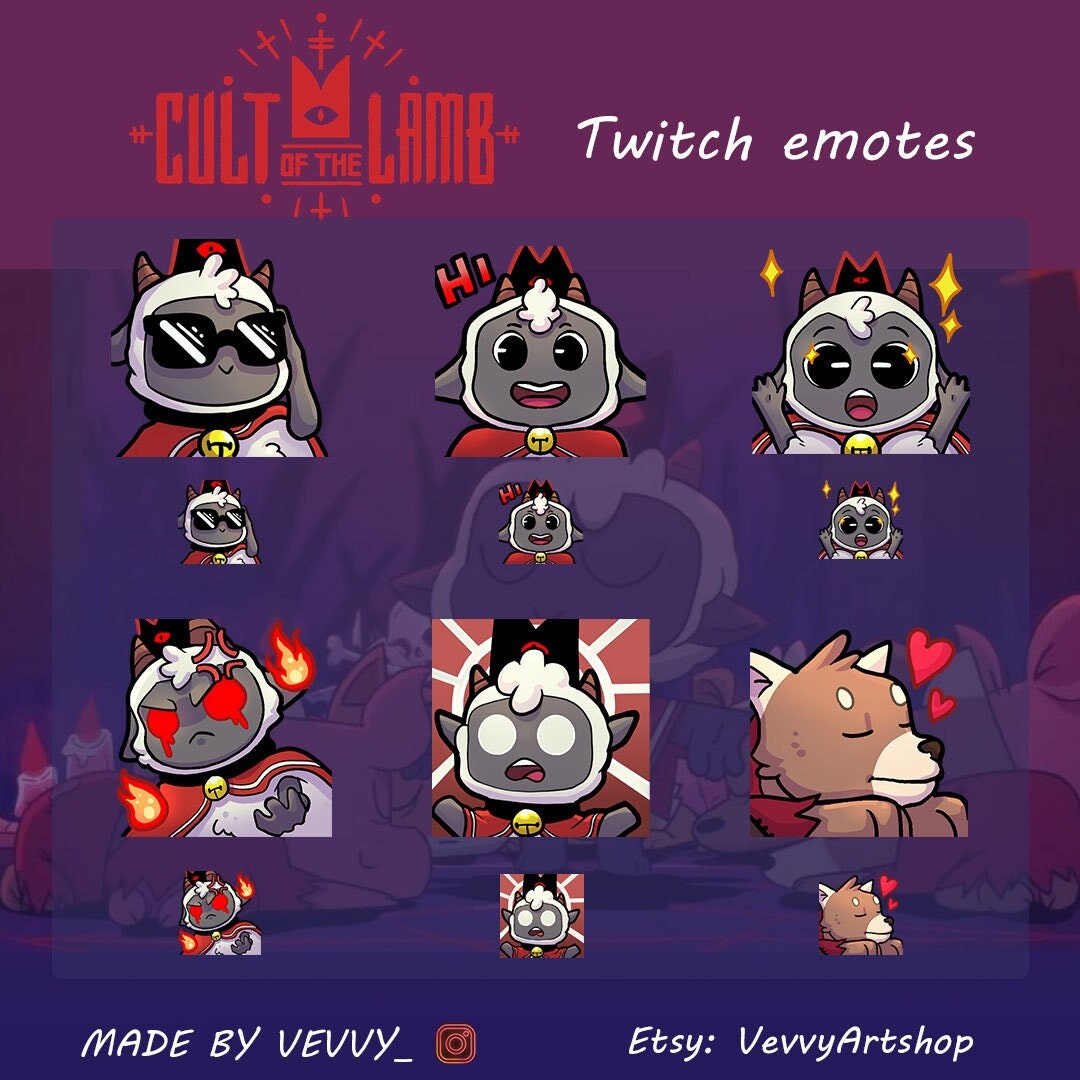 Cult of the Lamb Emote Twitch Twitch Sub Emote Discord - Etsy