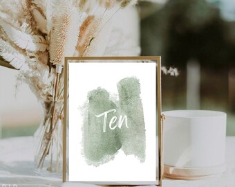Sage Wedding Table Numbers - Etsy