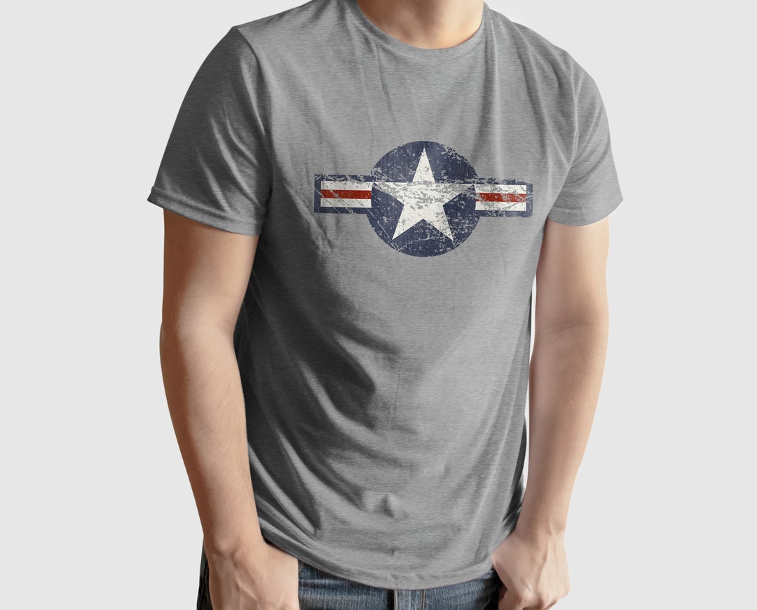 USAF Insignia, Distress Style, Warbird, Crew Neck Aviation T-shirt ...