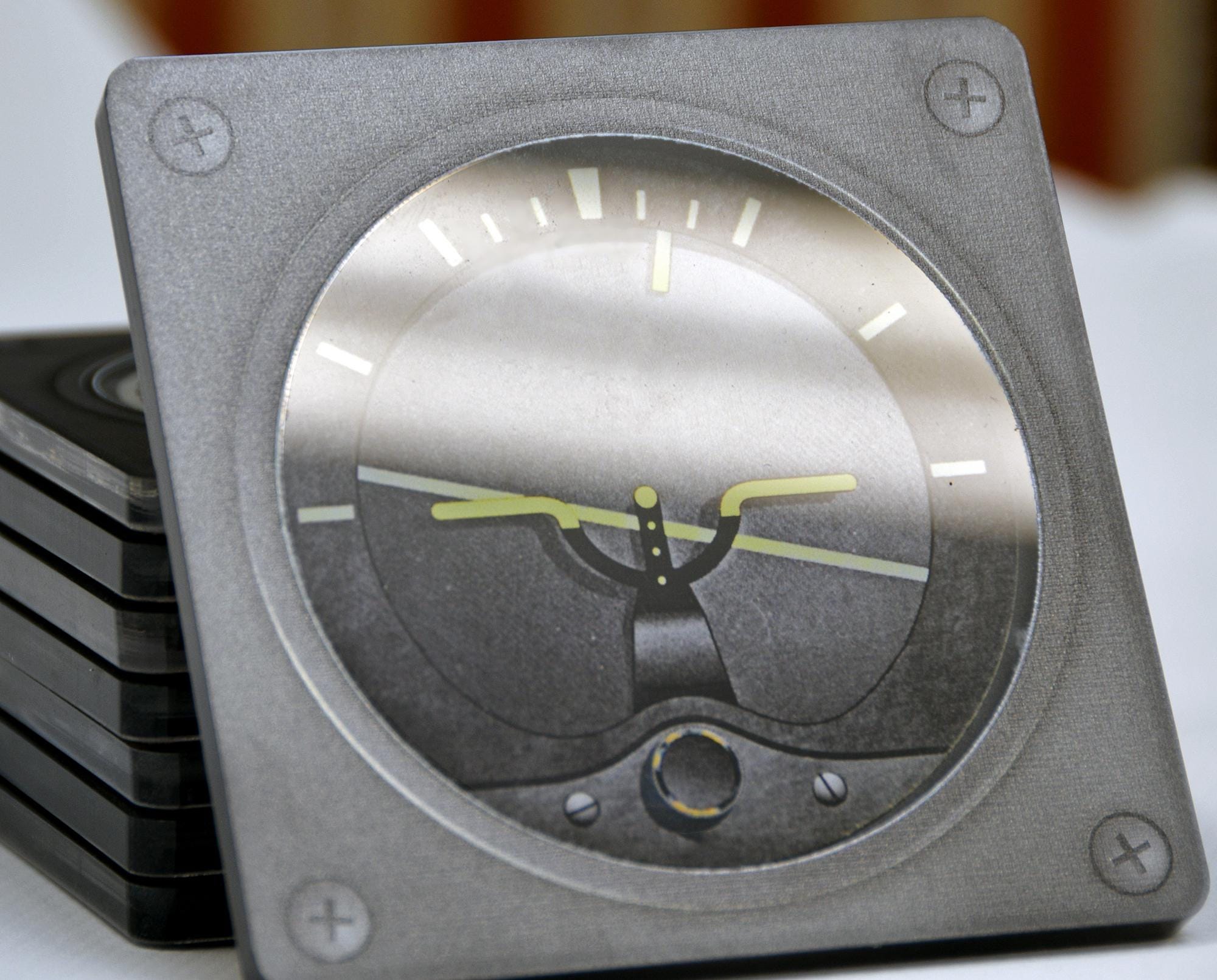 Vintage Flight Instrument Coasters, Realistic Cockpit Dials Set ...
