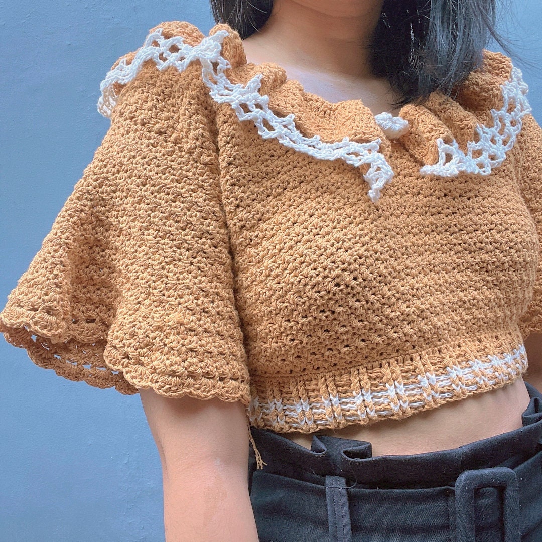 Luna Collar Top Crochet Pattern - Etsy
