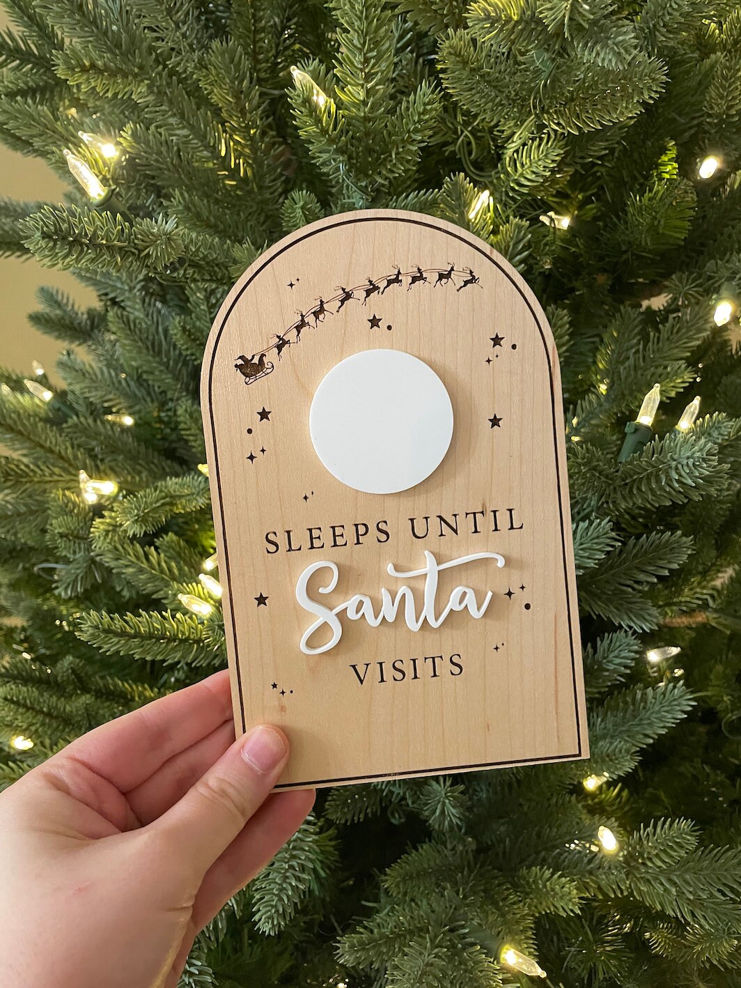 Christmas Sign Sleeps Until Santa Visits Sign Christmas - Etsy