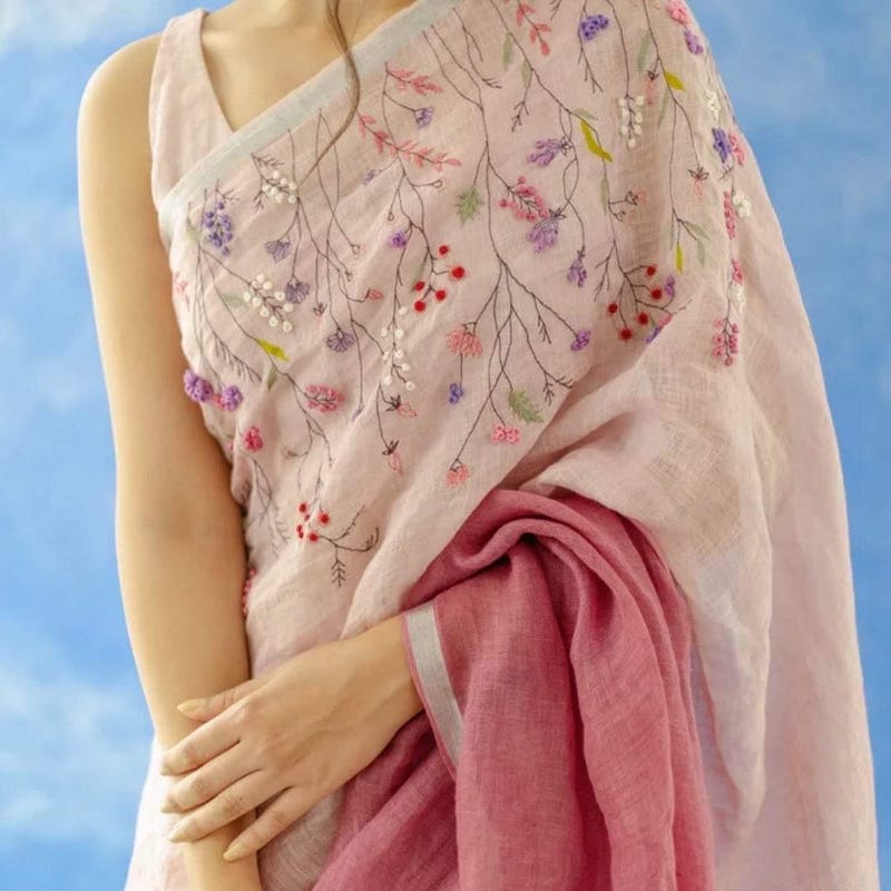 Linen Saree - Etsy