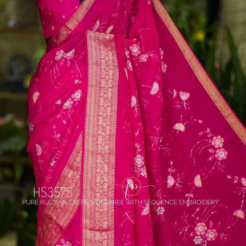 Pure Munga Crepe Sarees - Etsy