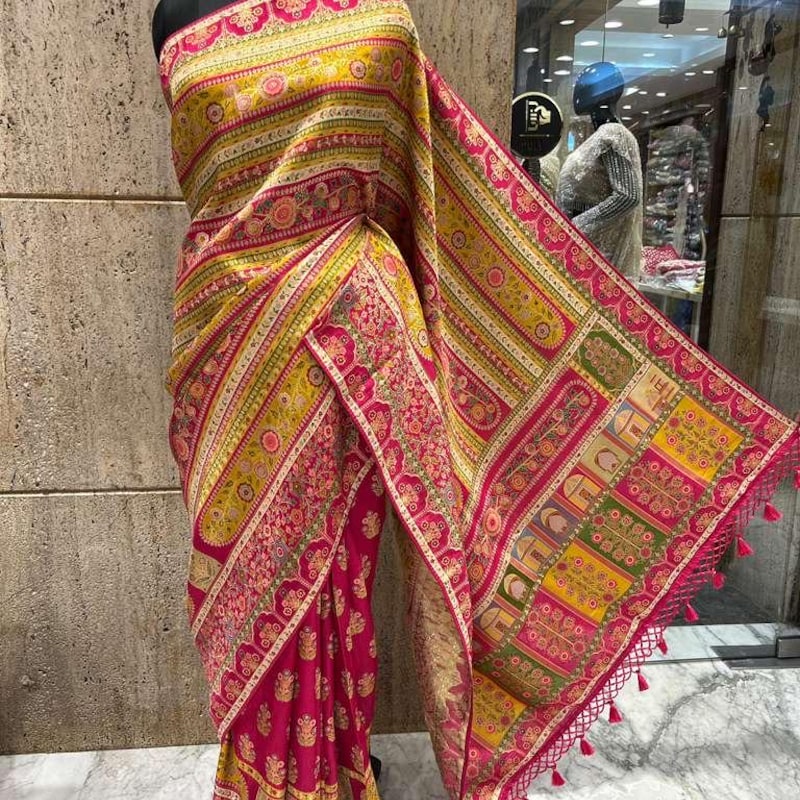 Saree Indian Yellow Color - Etsy