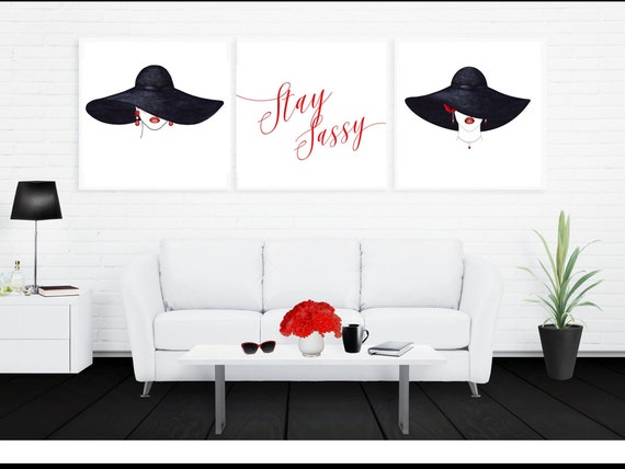 Stay Sassy Wall Decor Set JPG Files Printable Art Woman - Etsy