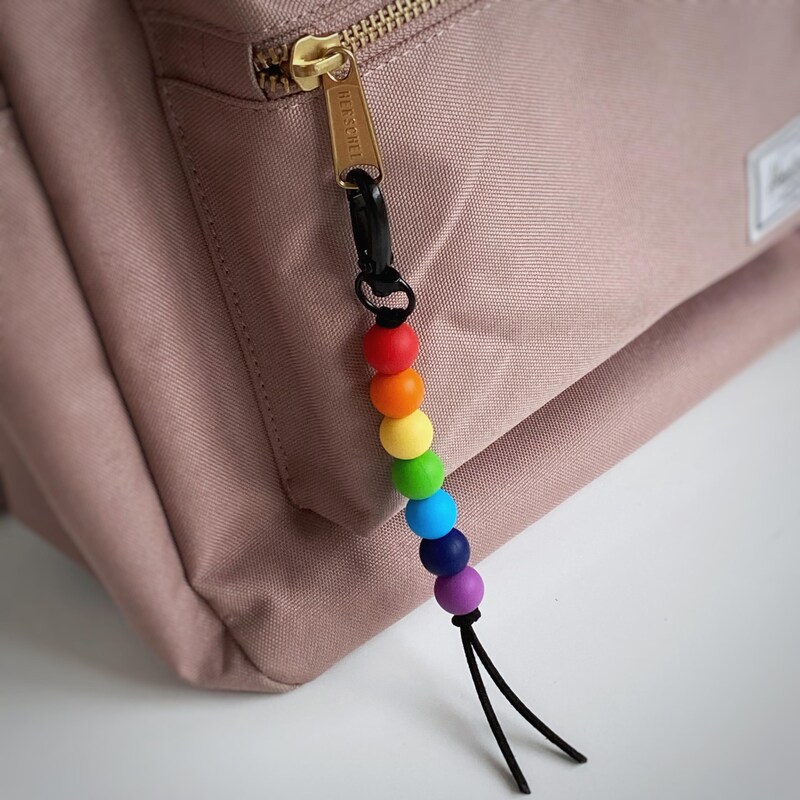Rainbow Keychain - Etsy