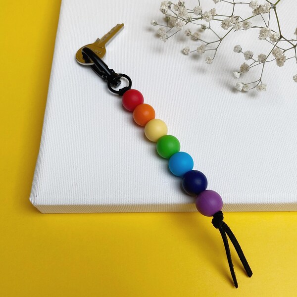 Rainbow Keychain - Etsy