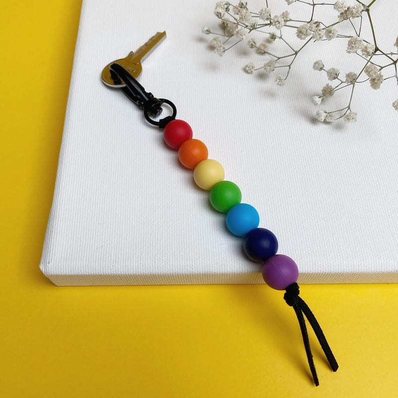 Rainbow Keychain - Etsy