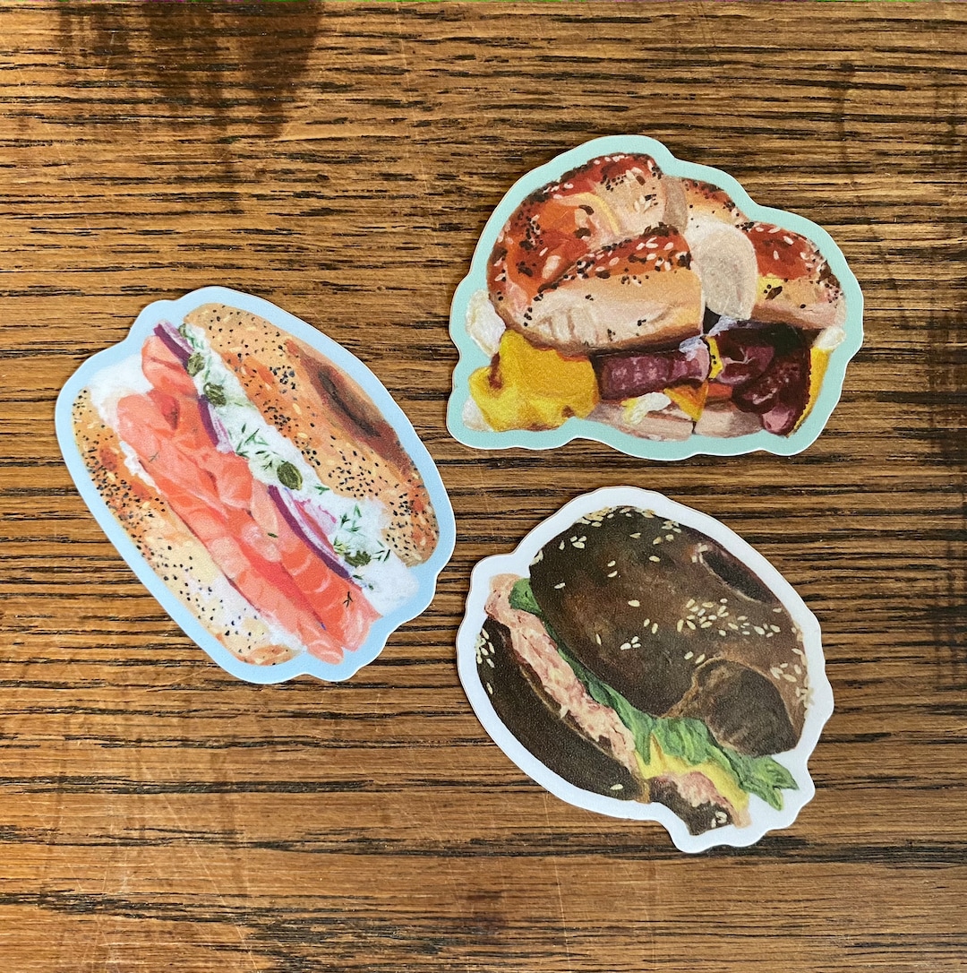 Bagel Sticker Packs - Etsy