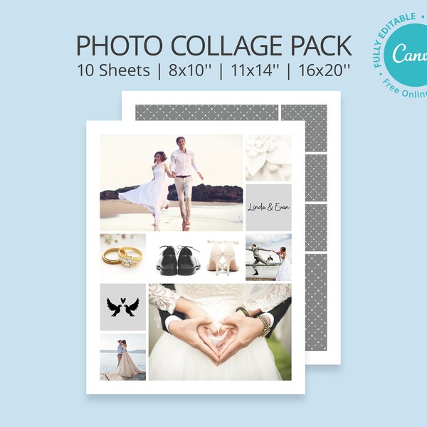 16x20 Photo Collage Template - Etsy
