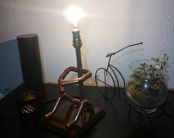 Copper Pipe Table Desk Lamp Man With Pressure Gauge Head Retro | Etsy UK