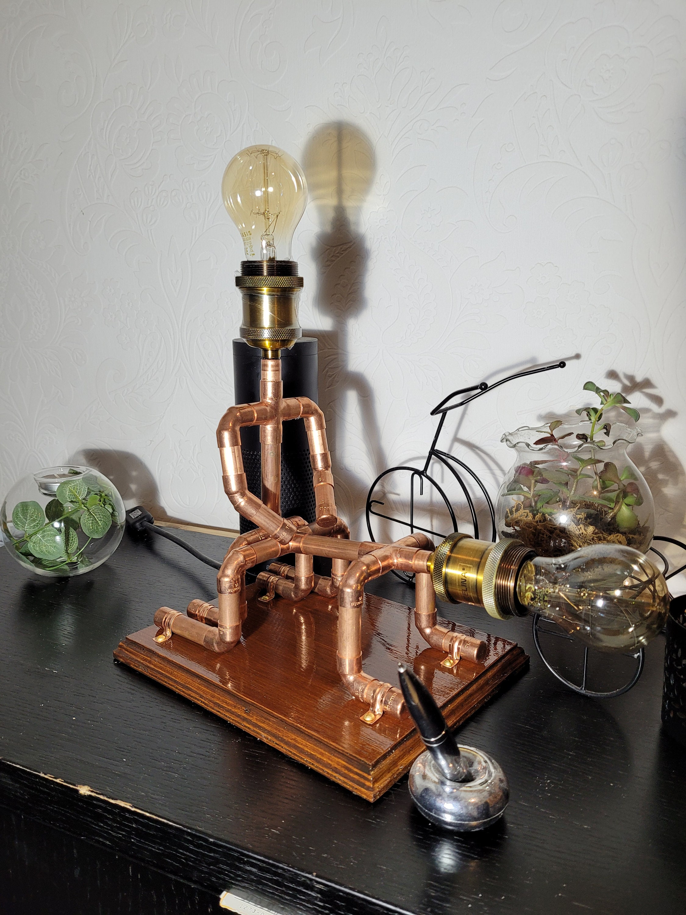 Adult Couple Copper Pipe Table Desk Lamp Man Cave Dorm Room Gift - Etsy UK