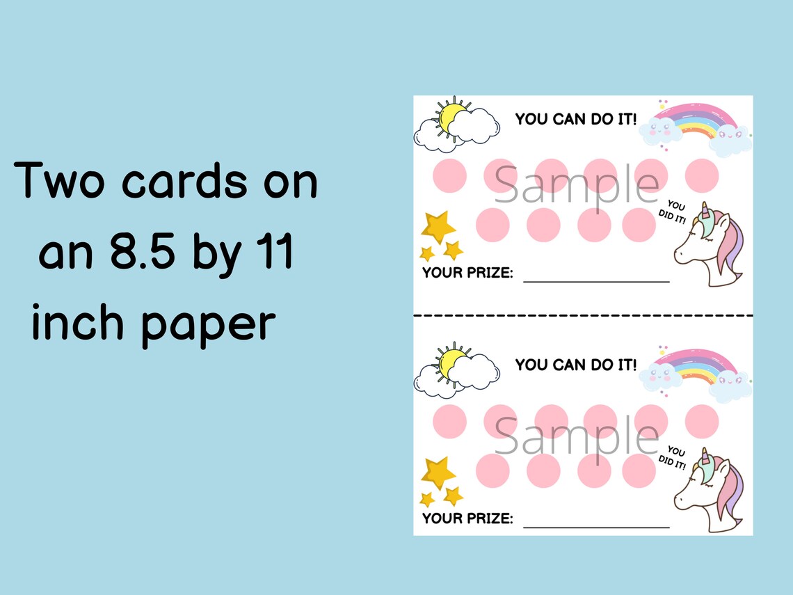 Printable Unicorn Reward Cards for Kids, Sticker Chart System for ...