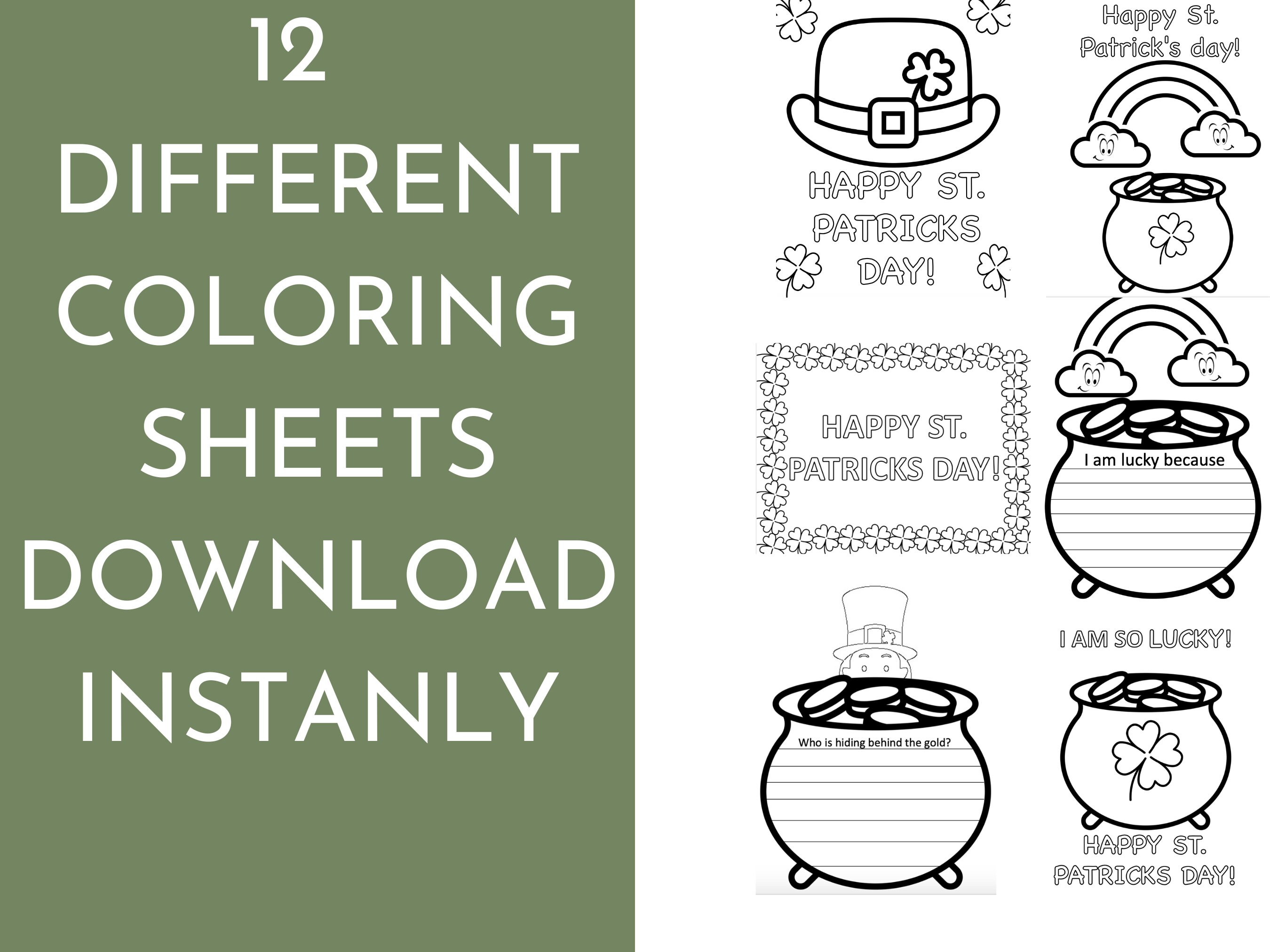 St. Patricks Day Coloring Sheets and Work Sheets for Kids, Printable ...