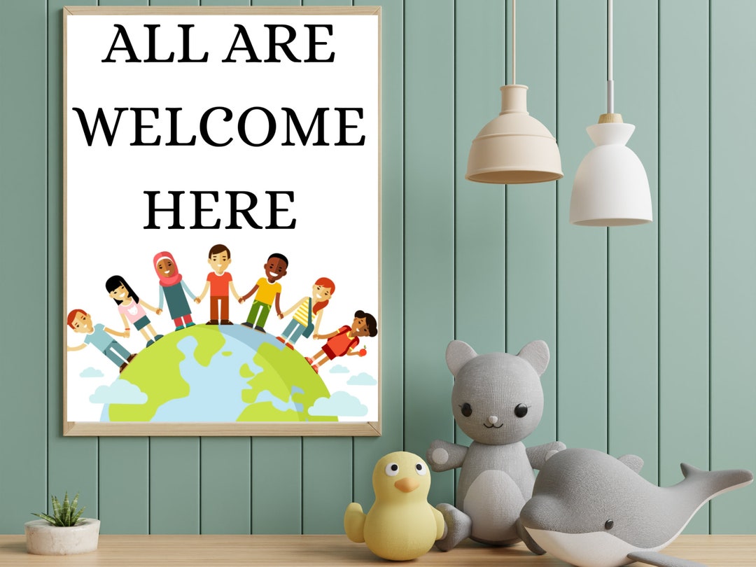 All Are Welcome Here Diversity Poster for Kids and Teachers - Etsy