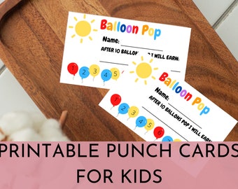 10 Punch Reward Card Printable Good Behavior Punch Card - Etsy