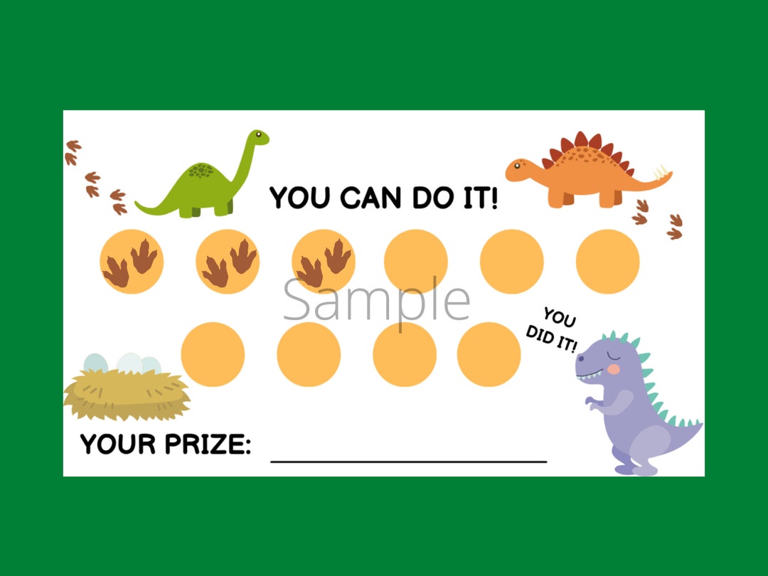 Dinosaur Reward Cards for Toddlers and Kids, Sticker Reward System - Etsy