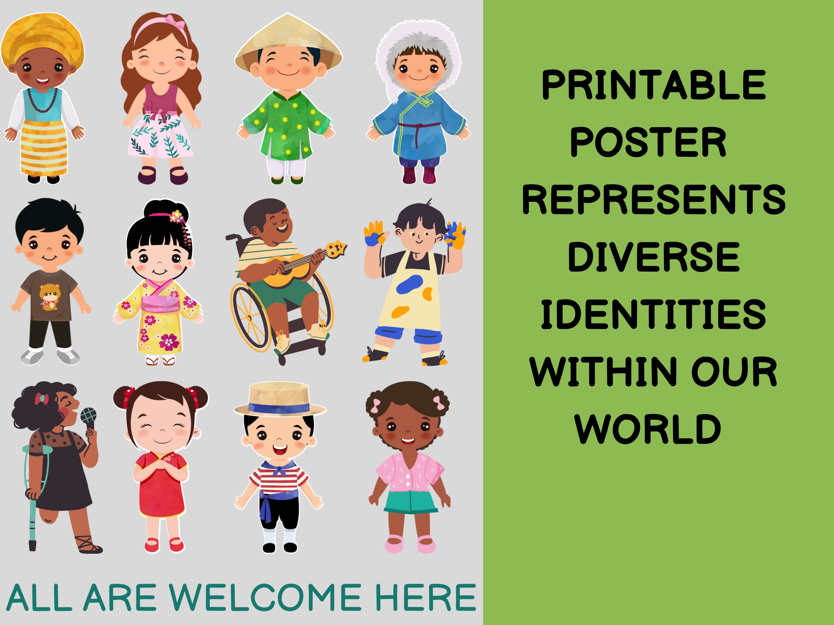 Diverse and Inclusive Kids Poster for the Classroom/ Multicultural ...