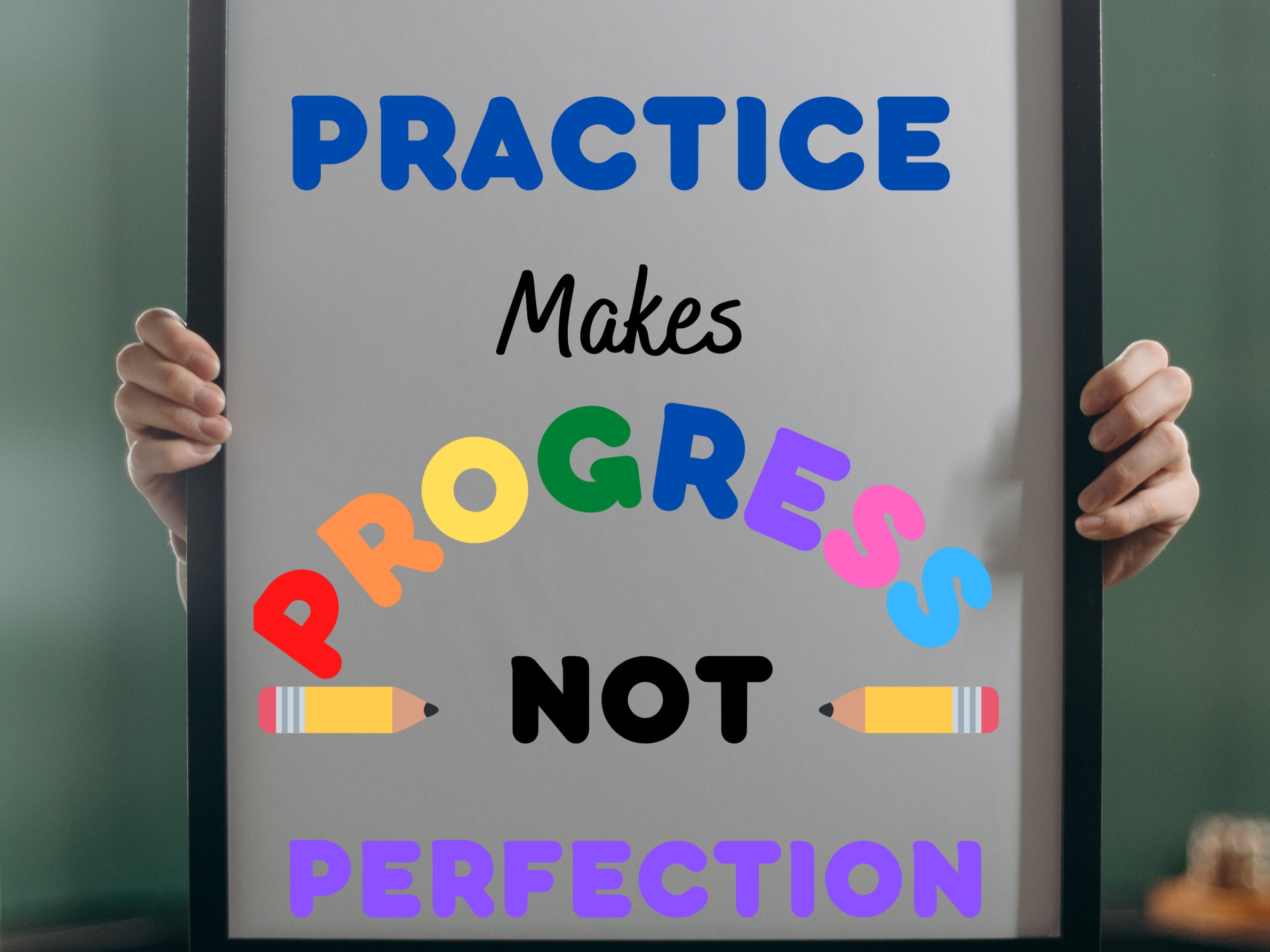 Practice Makes Progress Not Perfection Poster for the Classroom - Etsy