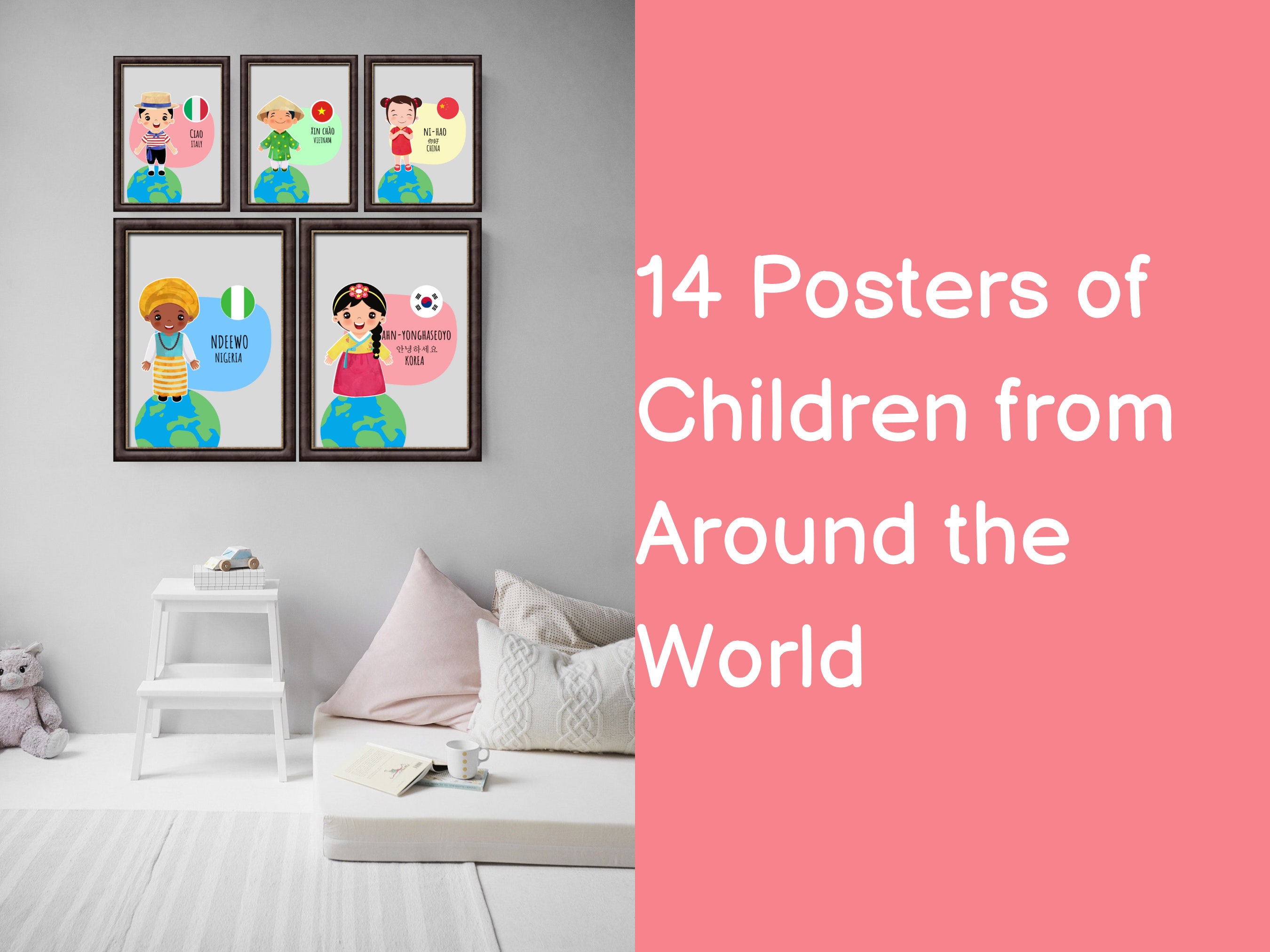 Kids From Around the World/ Printable Posters/ Multicultural - Etsy