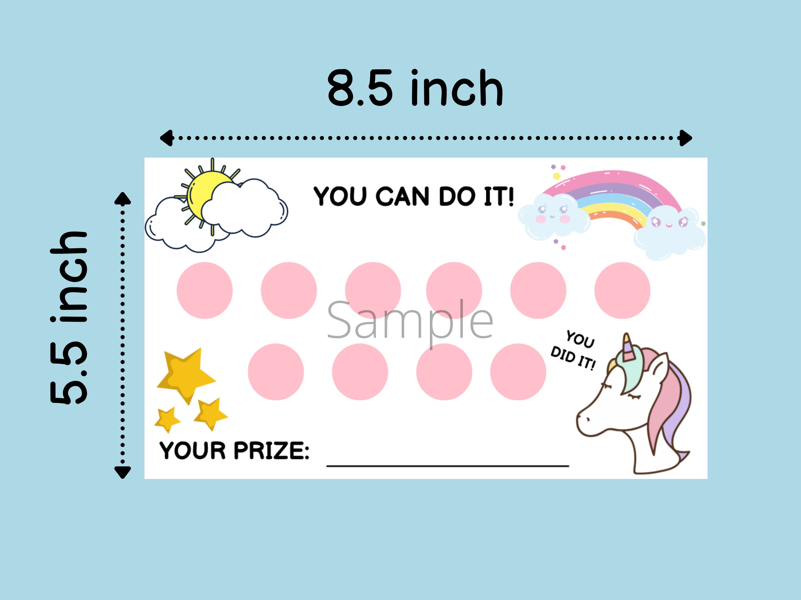 Printable Unicorn Reward Cards for Kids, Sticker Chart System for ...