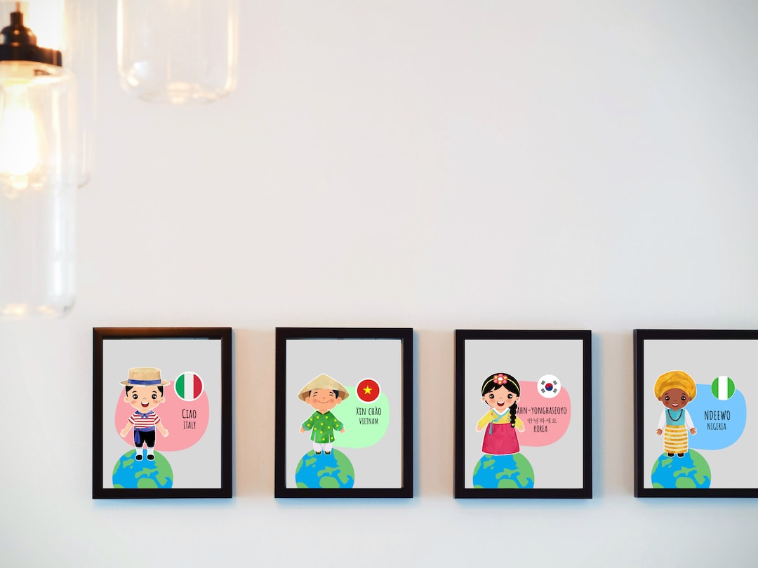 Kids From Around the World/ Printable Posters/ Multicultural - Etsy