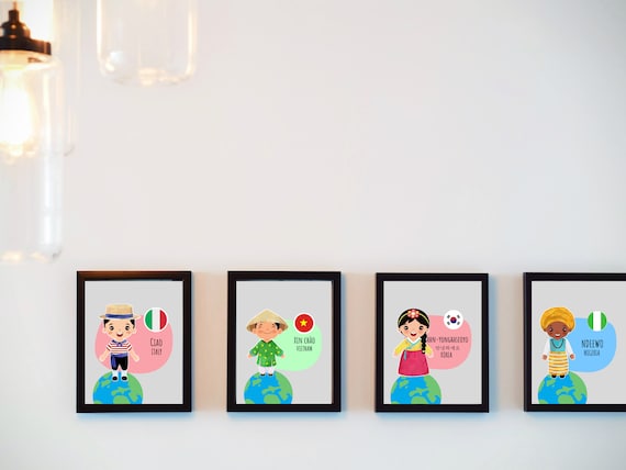 Kids From Around the World/ Printable Posters/ Multicultural - Etsy