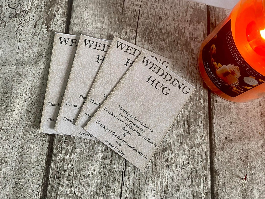 Wedding Hug Lace Ivory Pocket Hug Backing Cards Printed and - Etsy