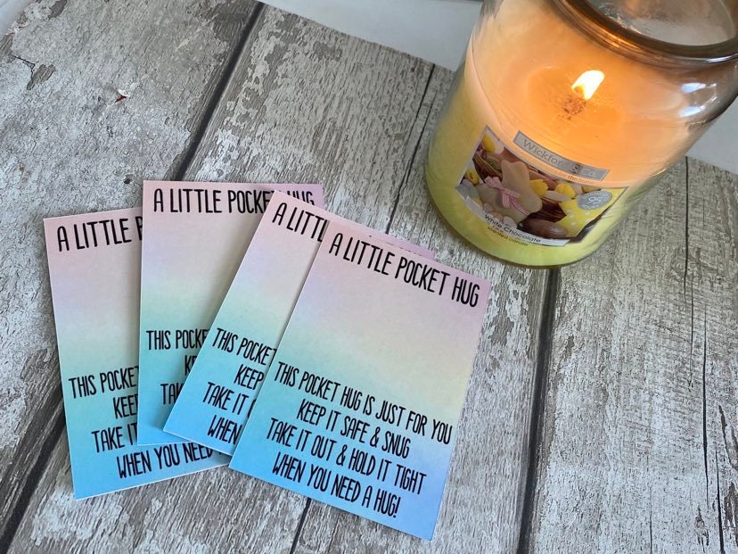 Pastel Coloured Pocket Hug Backing Cards Printed and Cut - Etsy