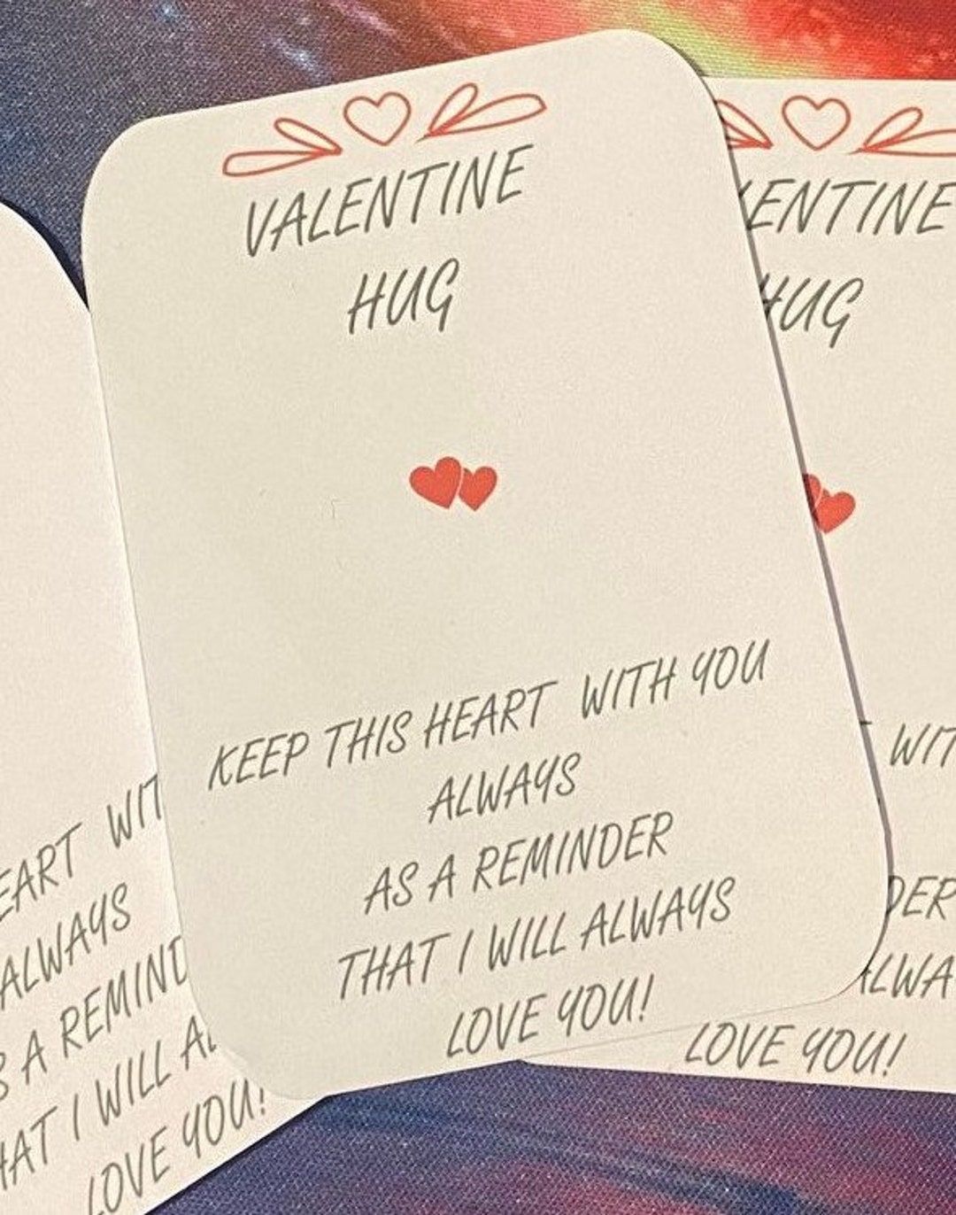 Valentines Day Valentine Pocket Hug Backing Cards, Printed and Cut ...