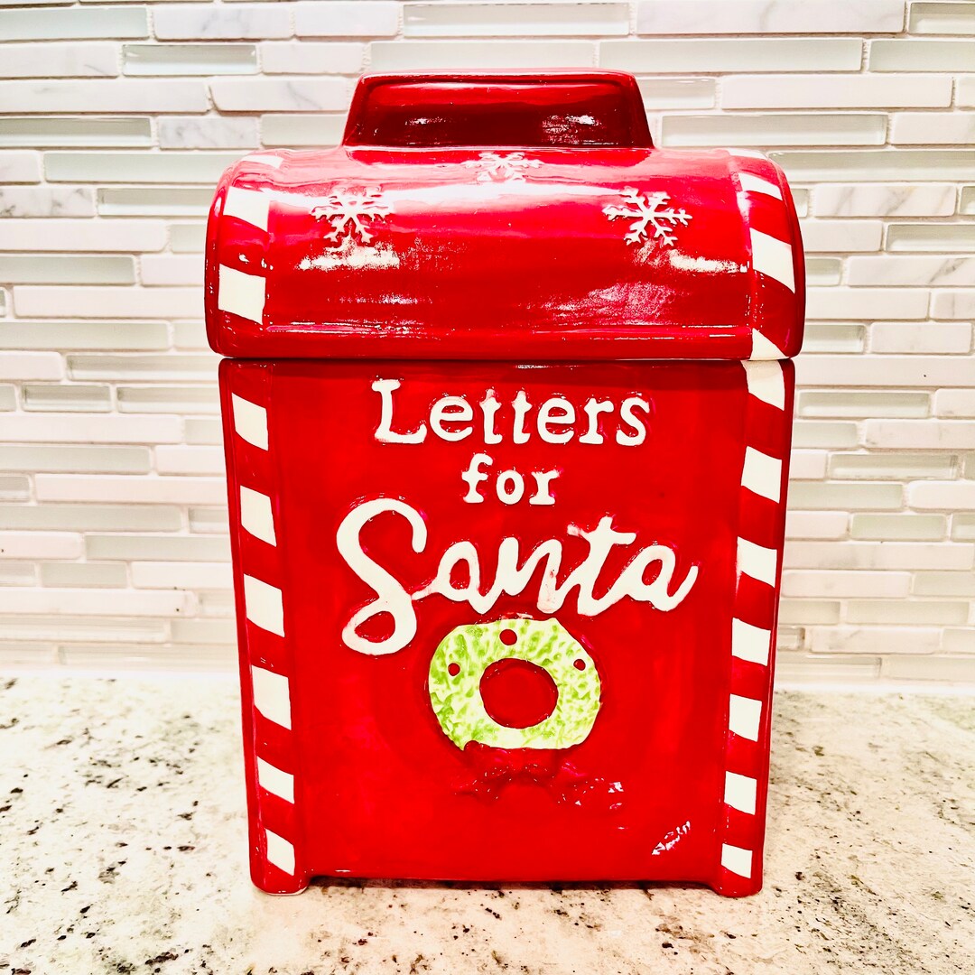 Holly And Joy Letters For Santa Mailbox Cookie Jar Christmas Etsy