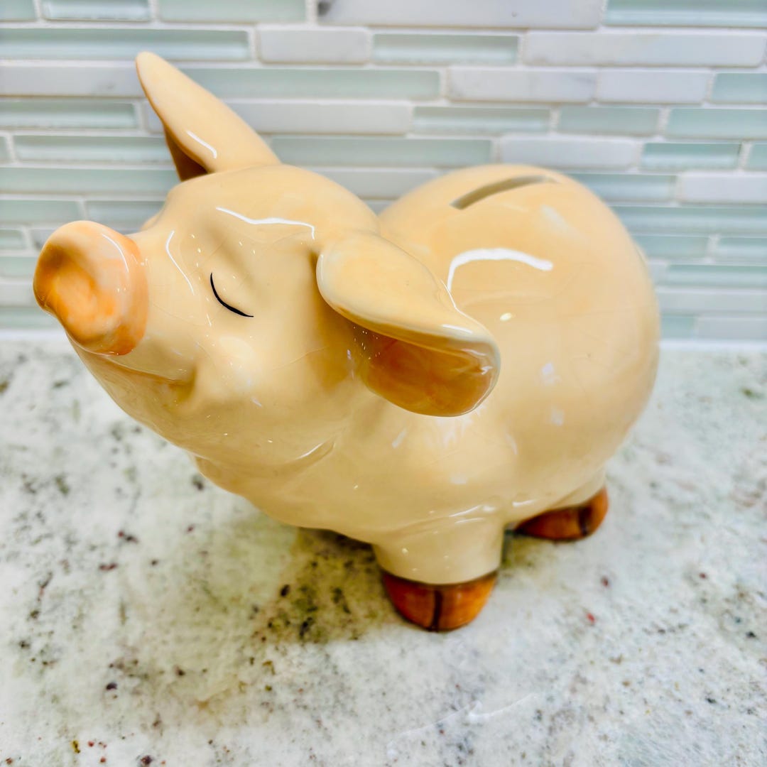 Vintage Piggy Bank | 1970s | Ceramic Piggy Bank | Nursery Decor | Kid ...