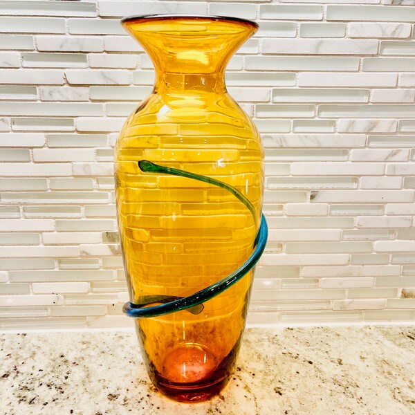 Amber Blenko Vase - Etsy