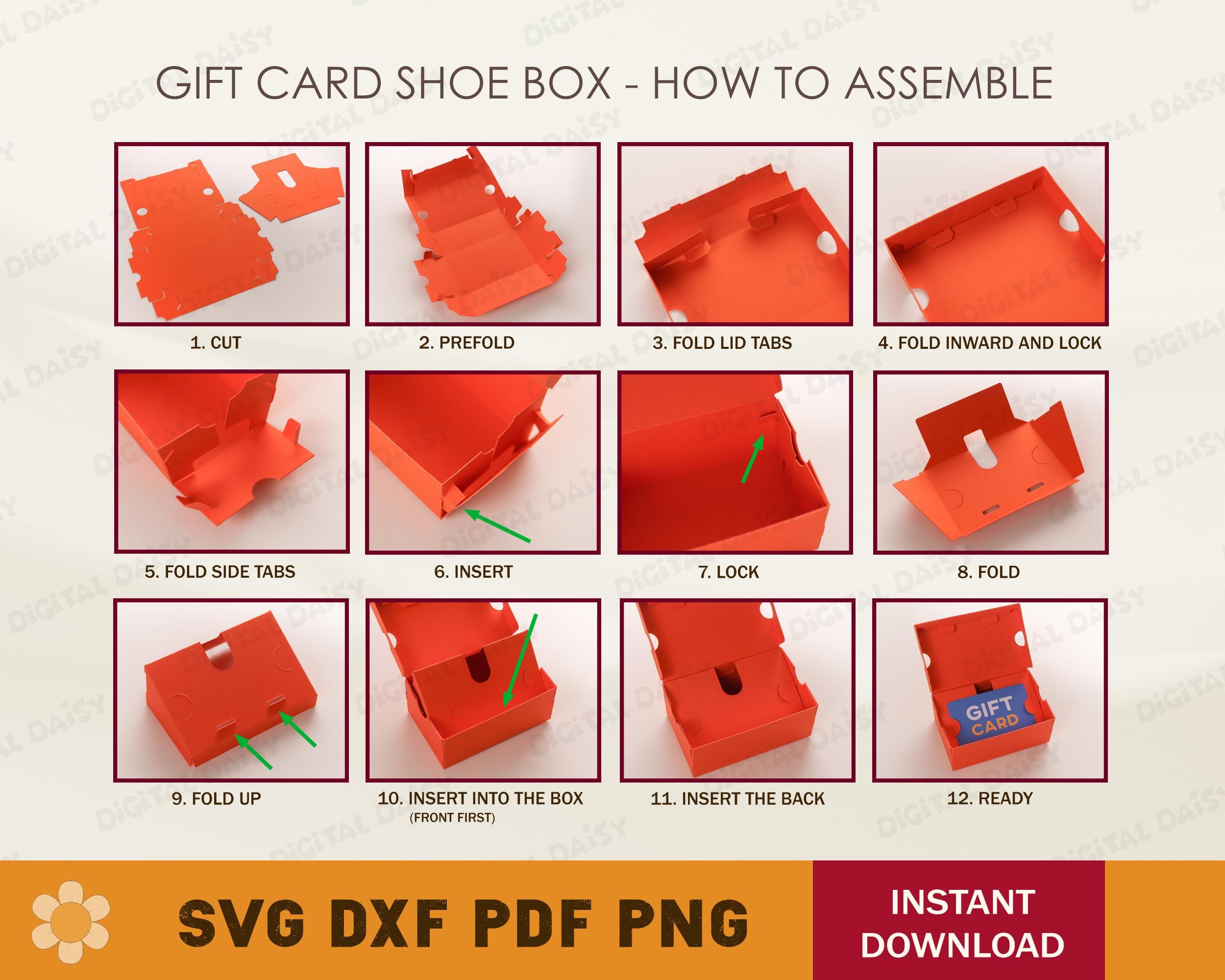 Gift Card Shoe Box SVG Template: DIY Sneaker Box, Cricut, Silhouette ...