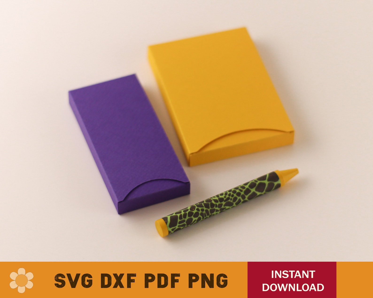 Crayon Box SVG Template: 4 or 6 Crayon Size, Cricut, Silhouette Cut ...