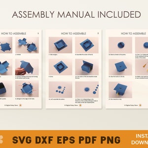 Graduation Cap Box SVG Template, Graduation Hat Template, Cricut Cut ...