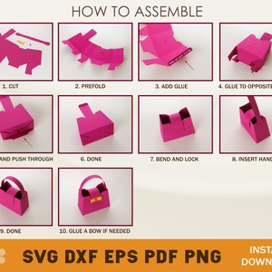 Mini Purse Box SVG Template Purse Template Favor Box SVG - Etsy