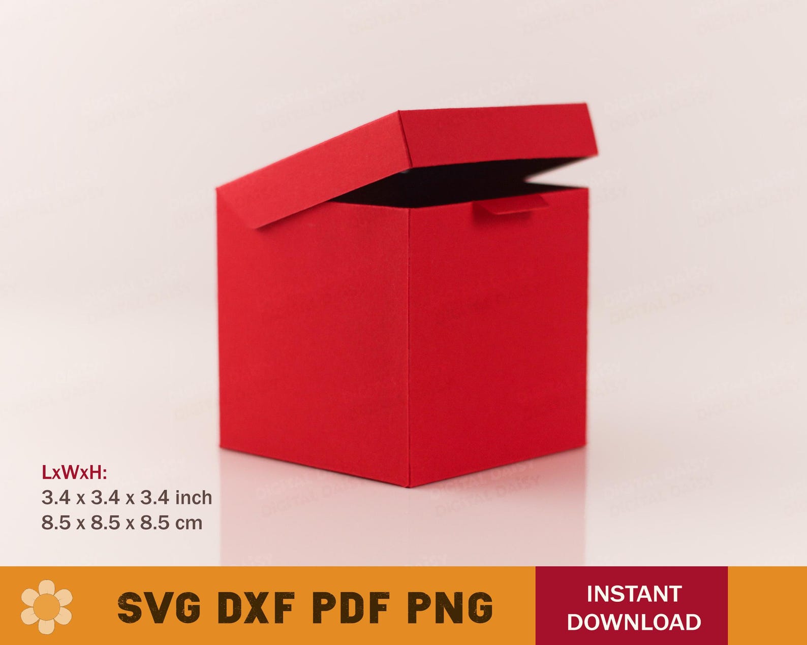 Cube Box SVG Template With Lid, Cricut & Silhouette Cut Files (digital ...