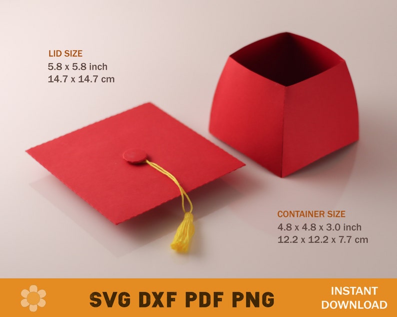 Graduation Cap Box SVG Template: Cricut & Silhouette Cut Files (PDF) - Etsy