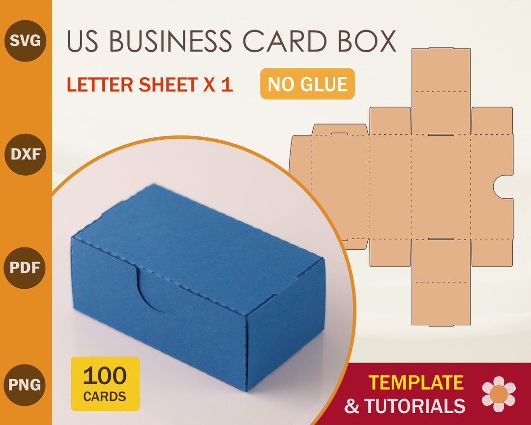 Business Card Box SVG Template: Cricut & Silhouette Cut Files (digital ...