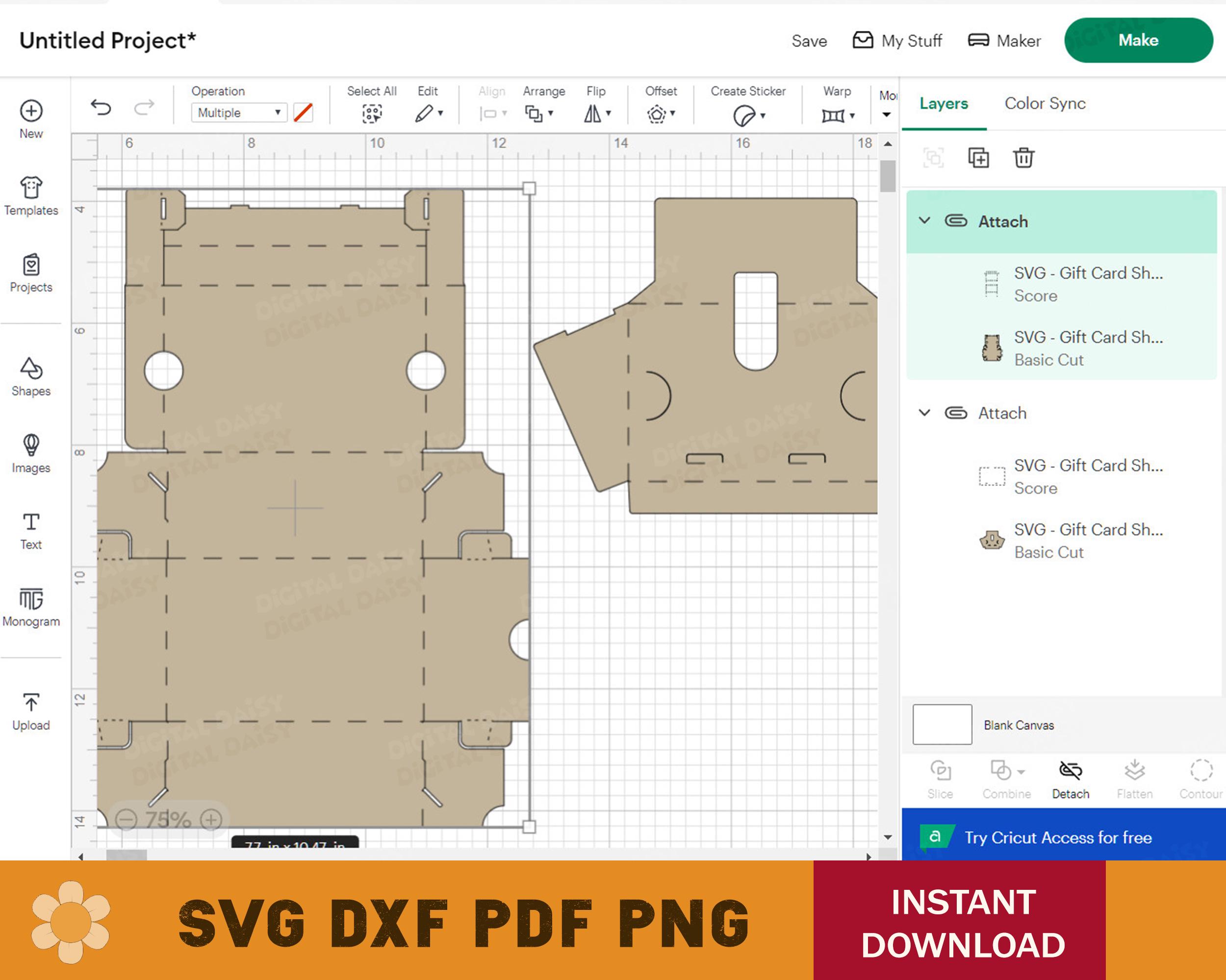 Gift Card Shoe Box SVG Template: DIY Sneaker Box, Cricut, Silhouette ...