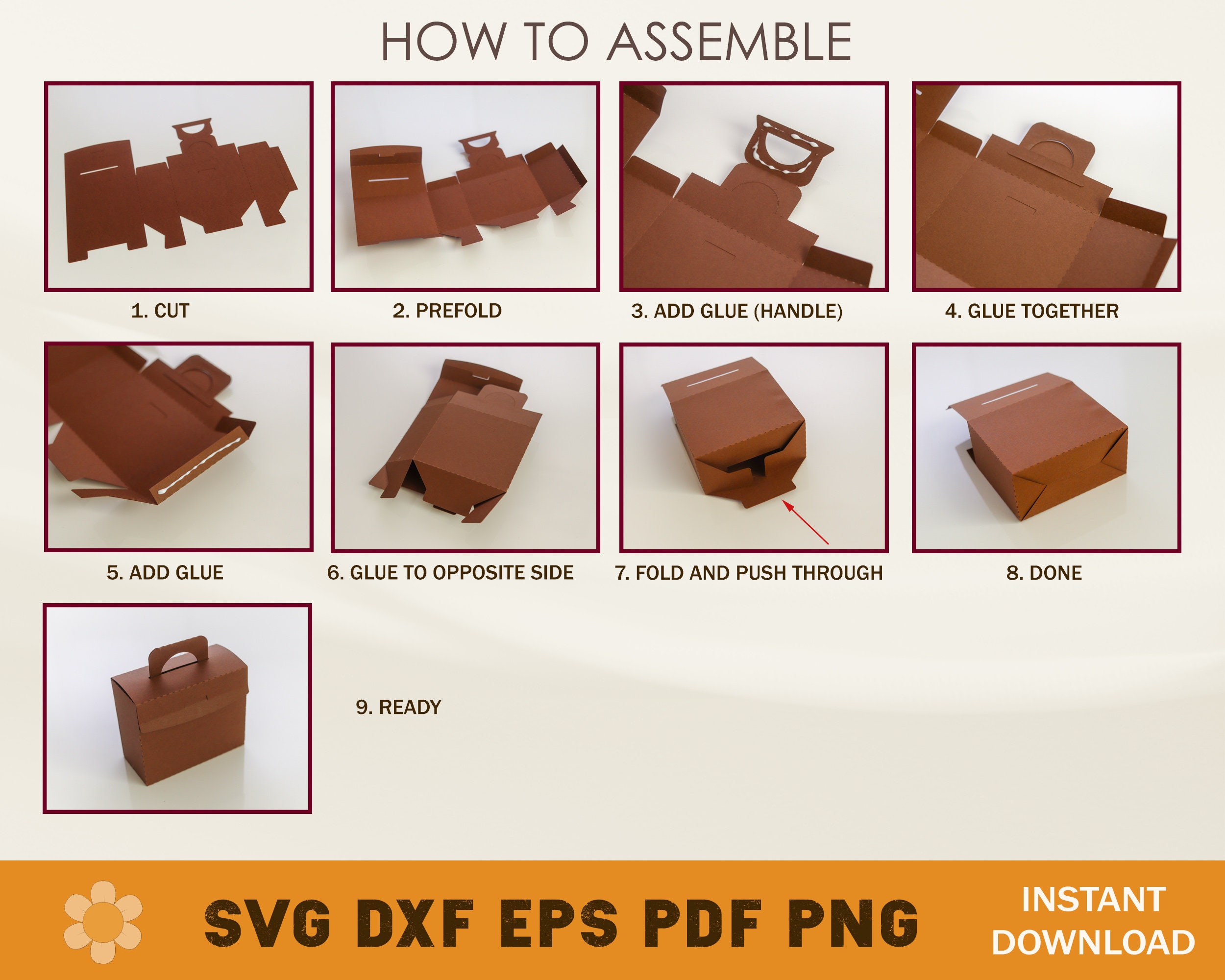 Suitcase Box SVG Template Briefcase Box Template Gift Box - Etsy