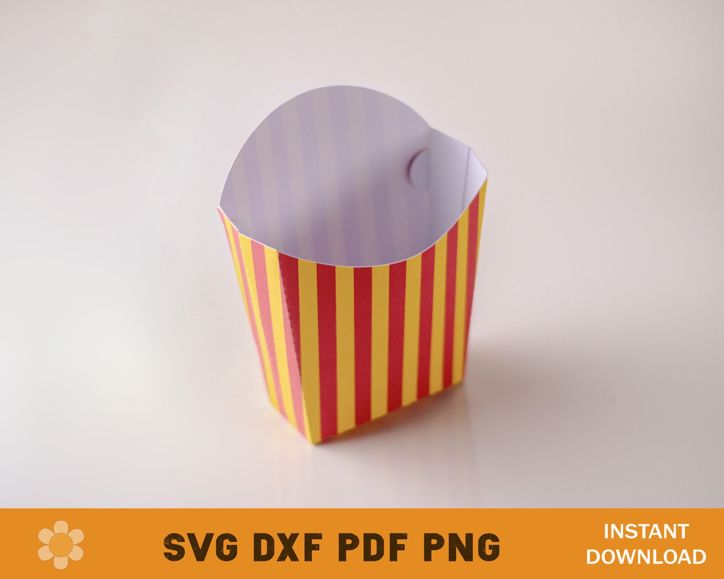 French Fry Box SVG Fried Potato Box Template Snack Box SVG - Etsy