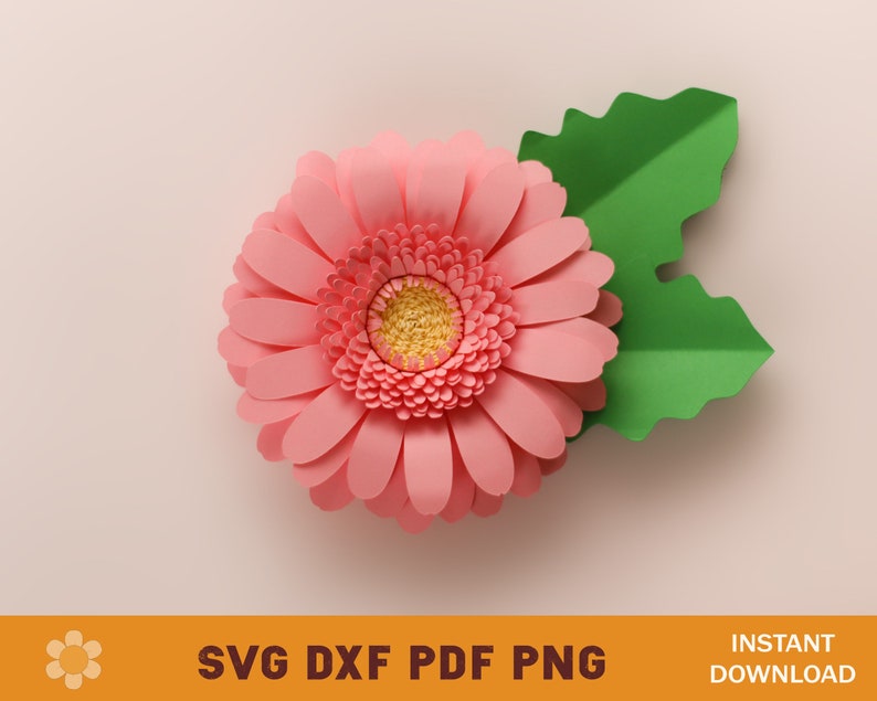 Paper Gerbera SVG Template, Paper Flower Template, DIY Paper Flower ...